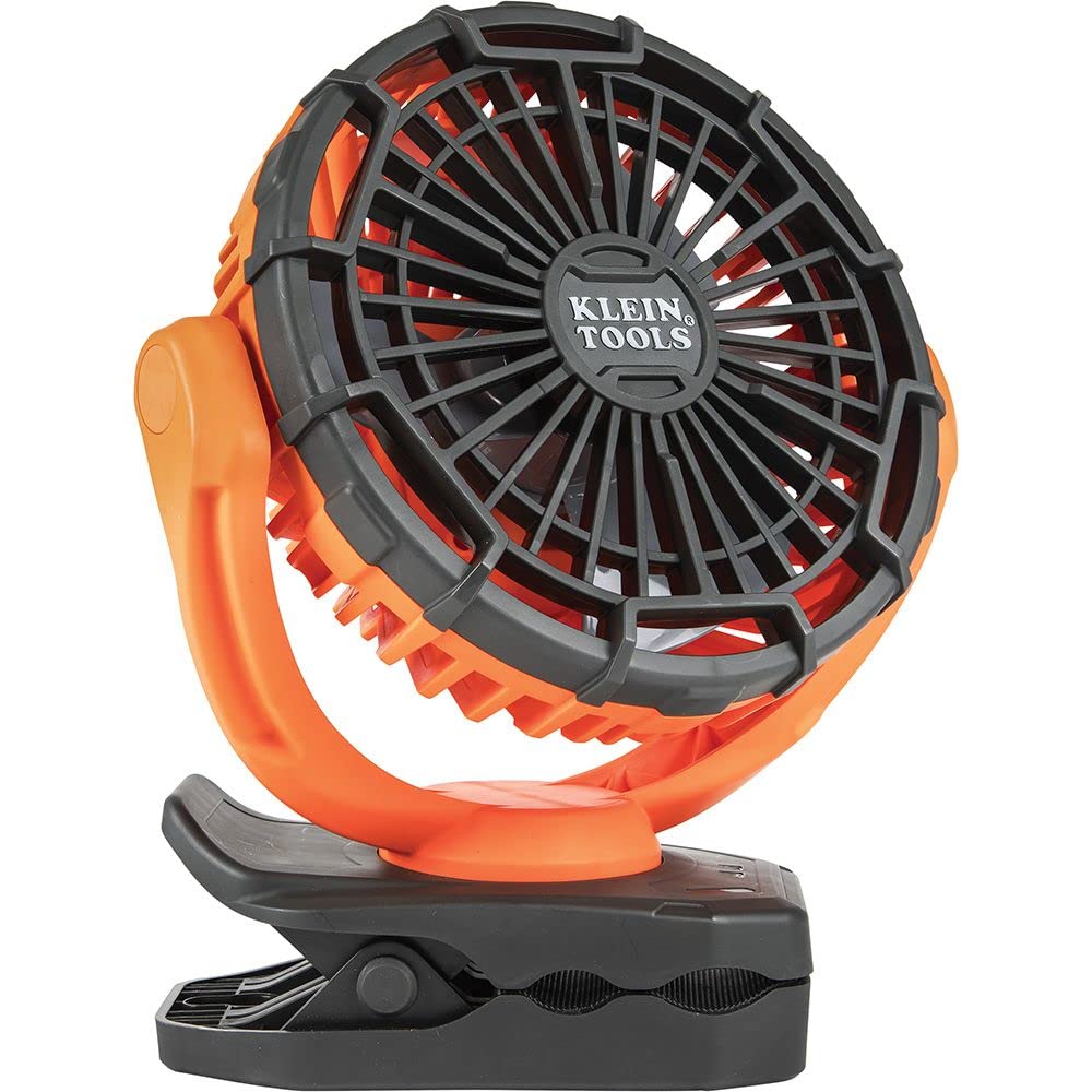 Klein Tools PJSFM1 Cordless Rechargeable Fan with USB-C Charging Cord and Multiple Mounting Options Perfect for the Jobsite