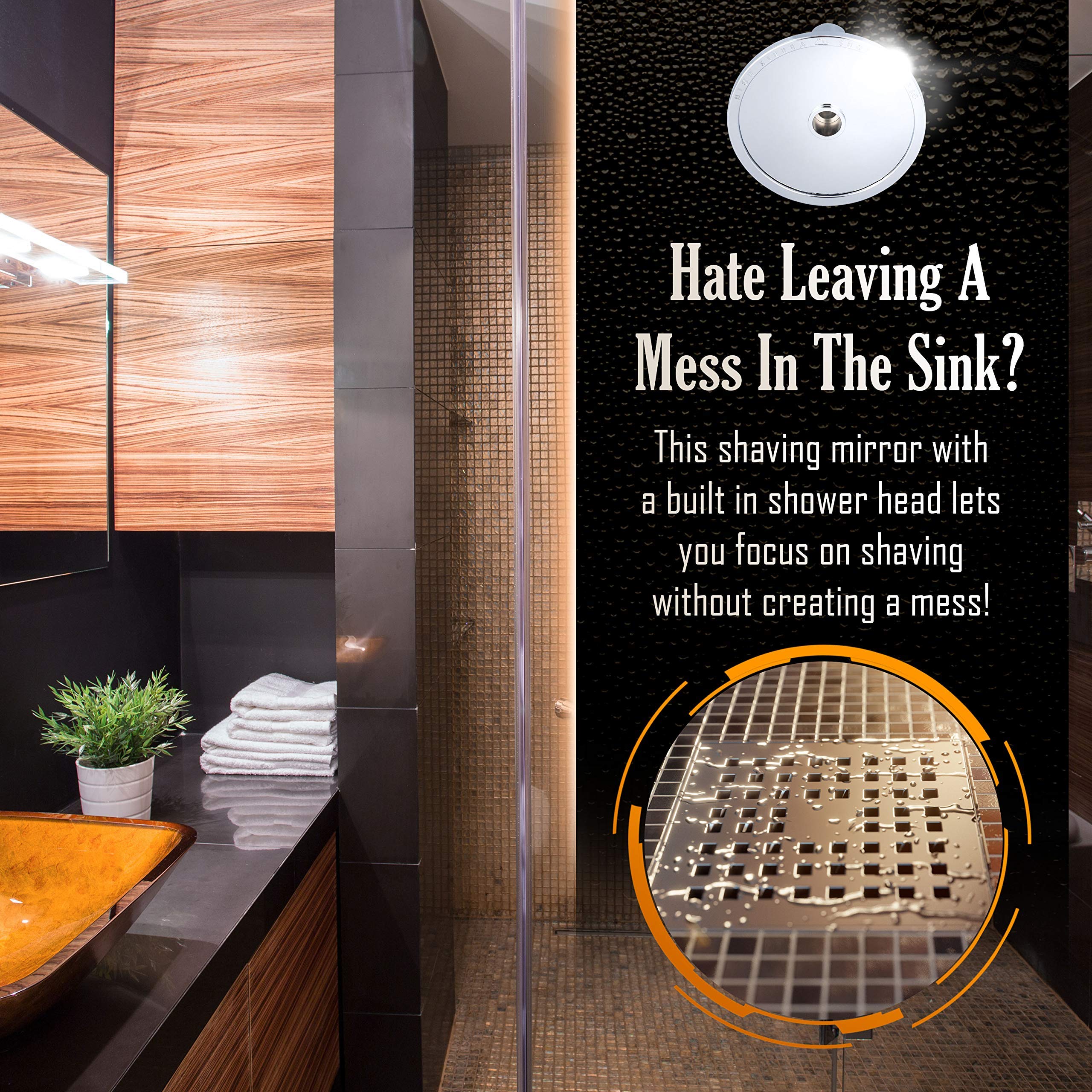 High Sierra's 2.0 GPM "Reflections X" Low Flow Shower Head and Fogless Shaving Mirror In One. Includes 11" Adjustable Extension Arm and Control Valve. Available in Chrome or BRUSHED NICKEL