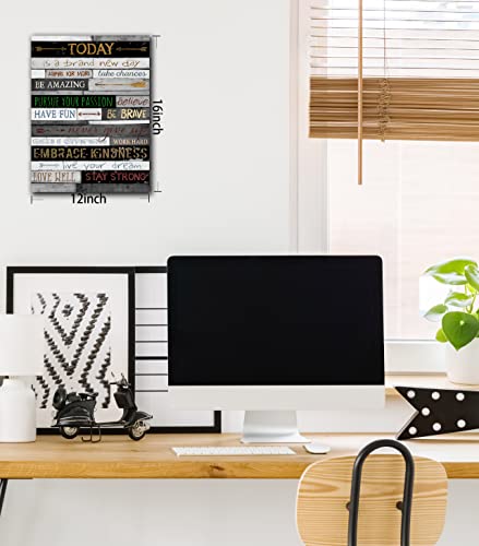 ZHAOSHOP Black and White Wall Art - Motivational Wall Art for Office - Inspirational Wall Decor for Bedroom 16" W x 12" H Stretched and Framed Ready to Hang
