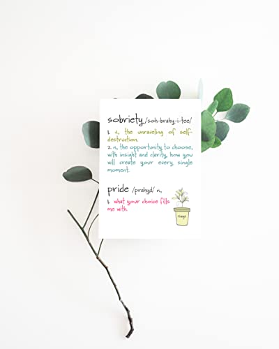 Recovery Cards - Sobriety Greeting Card - Sober Anniversary Cards - Motivation Cards for AA Recovery - Sober Cards - Alcoholic Recovery - Card and Envelope Set - Blank inside