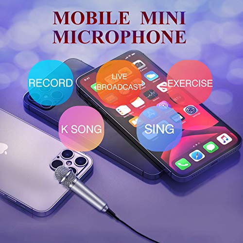 KICOSOADT Mini Microphone,Tiny Microphone, Portable Microphone/Instrument Microphone for Man/Pet Voice Recording Shouting and Sing,with Mic Stand and Box (Rose Gold)