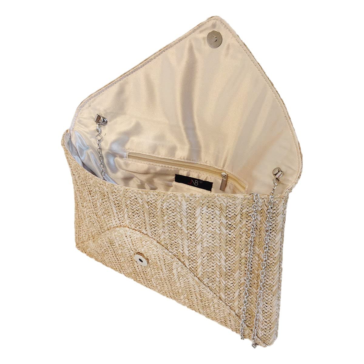 JNB Women's Straw Envelope Clutch Natural