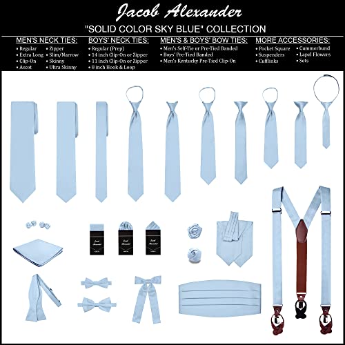 Jacob Alexander Solid Color Men's Regular Tie - Baby Blue