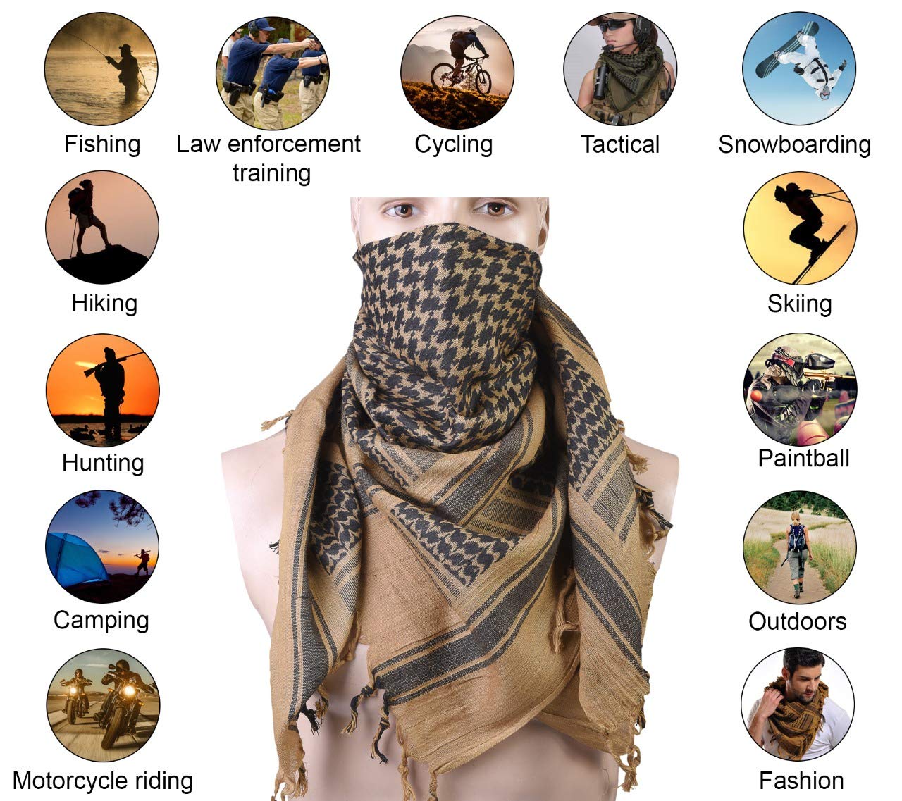 JANKINZ 100% COTTON SHEMAGH (COYOTE)