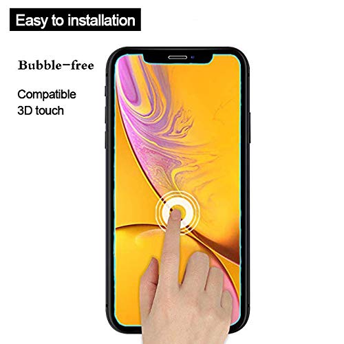 Kione iPhone XR Screen Protector, Anti Blue Light Screen Protector [ Eye Protect ] [ Touch Screen Accuracy ] [Bubble Free] Tempered Glass for iPhone Apple XR [3 Pcs] (B)