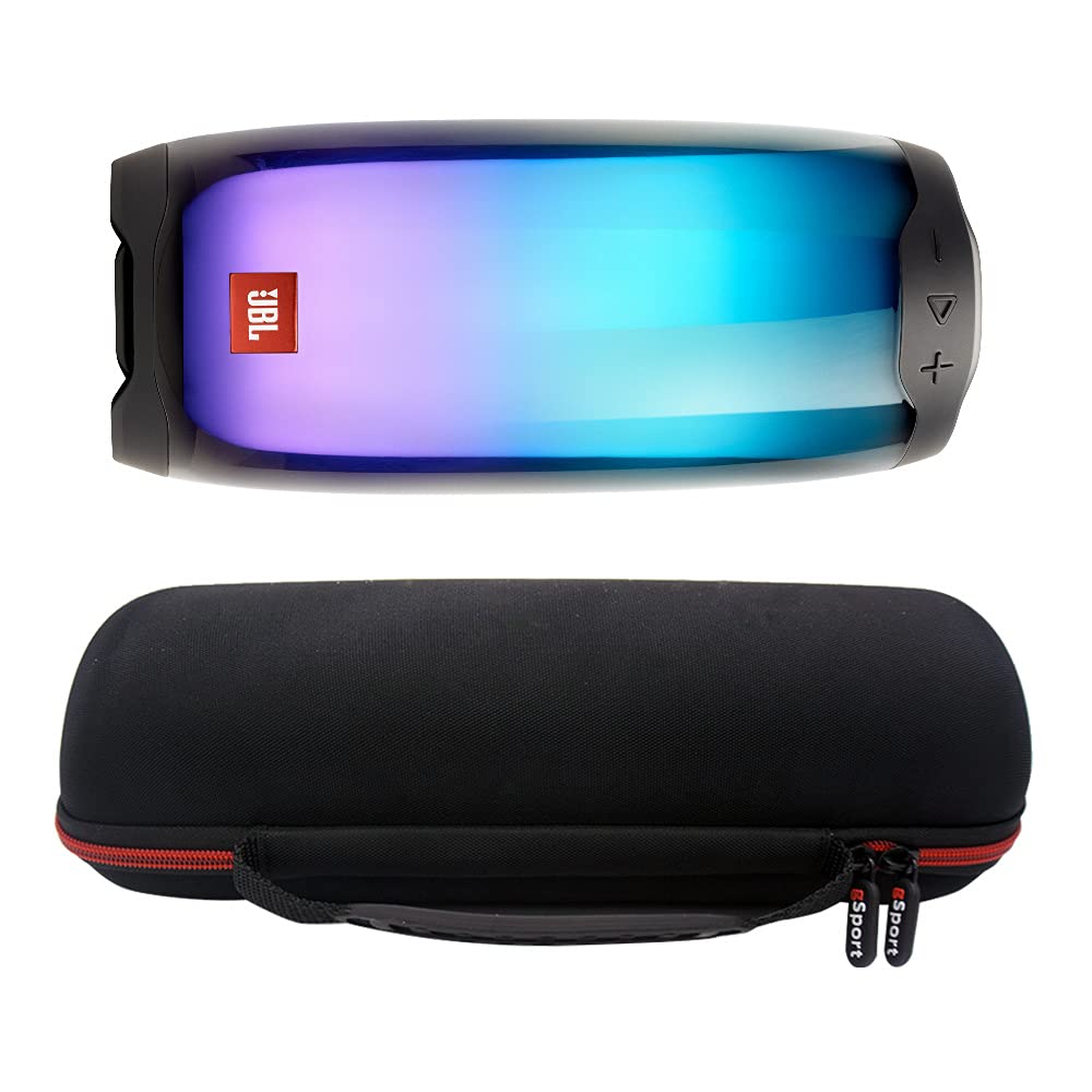 JBL Pulse 4 Waterproof Portable Bluetooth Speaker with 360 Color LED and gSport EVA Case (Black)