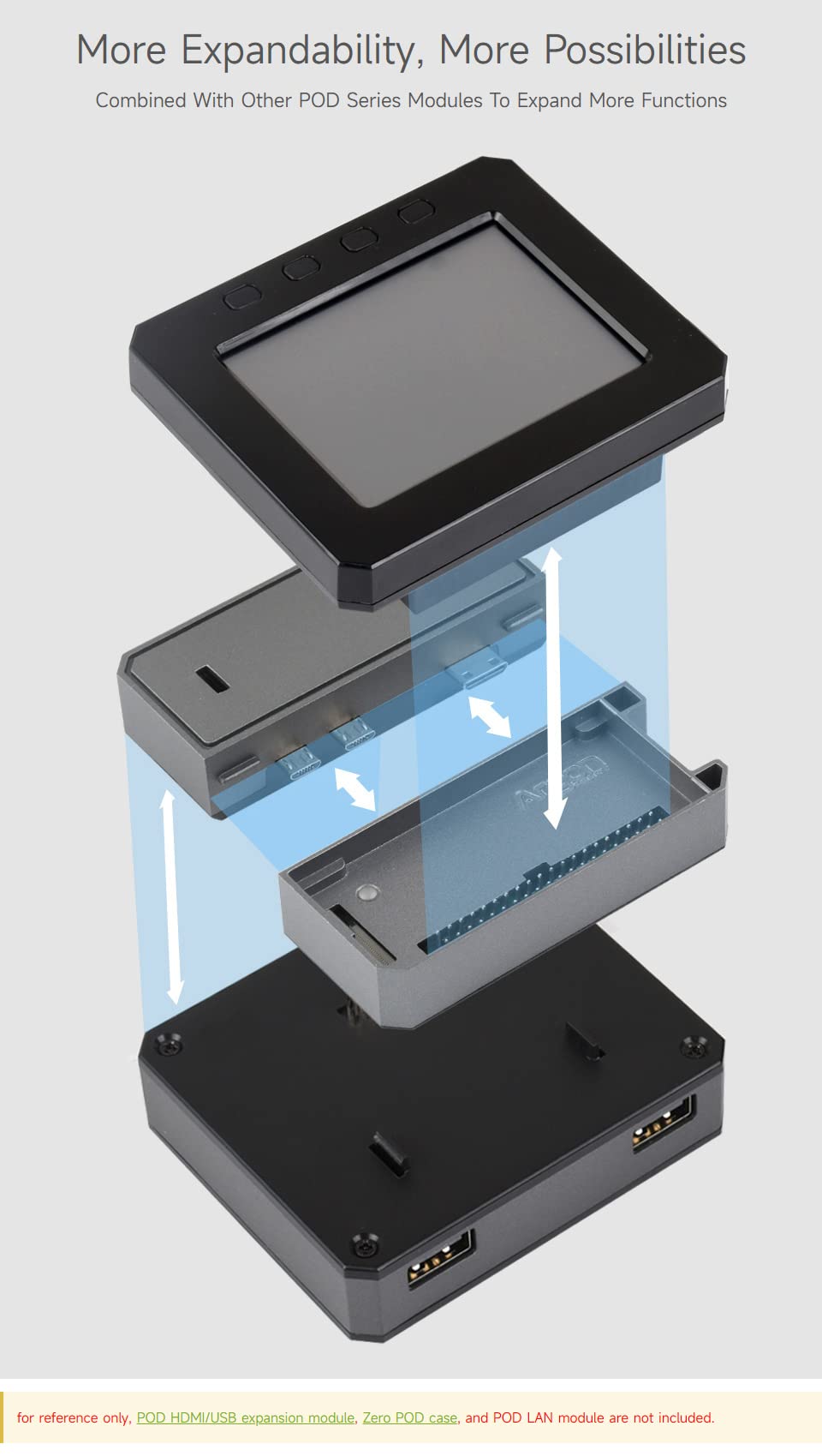 Waveshare 2.8inch LCD Expansion Module, Compatible with Raspberry Pi Zero/Zero 2 W Series Boards, 240 × 320 Resistive Touch Screen, Works with Other POD Modules