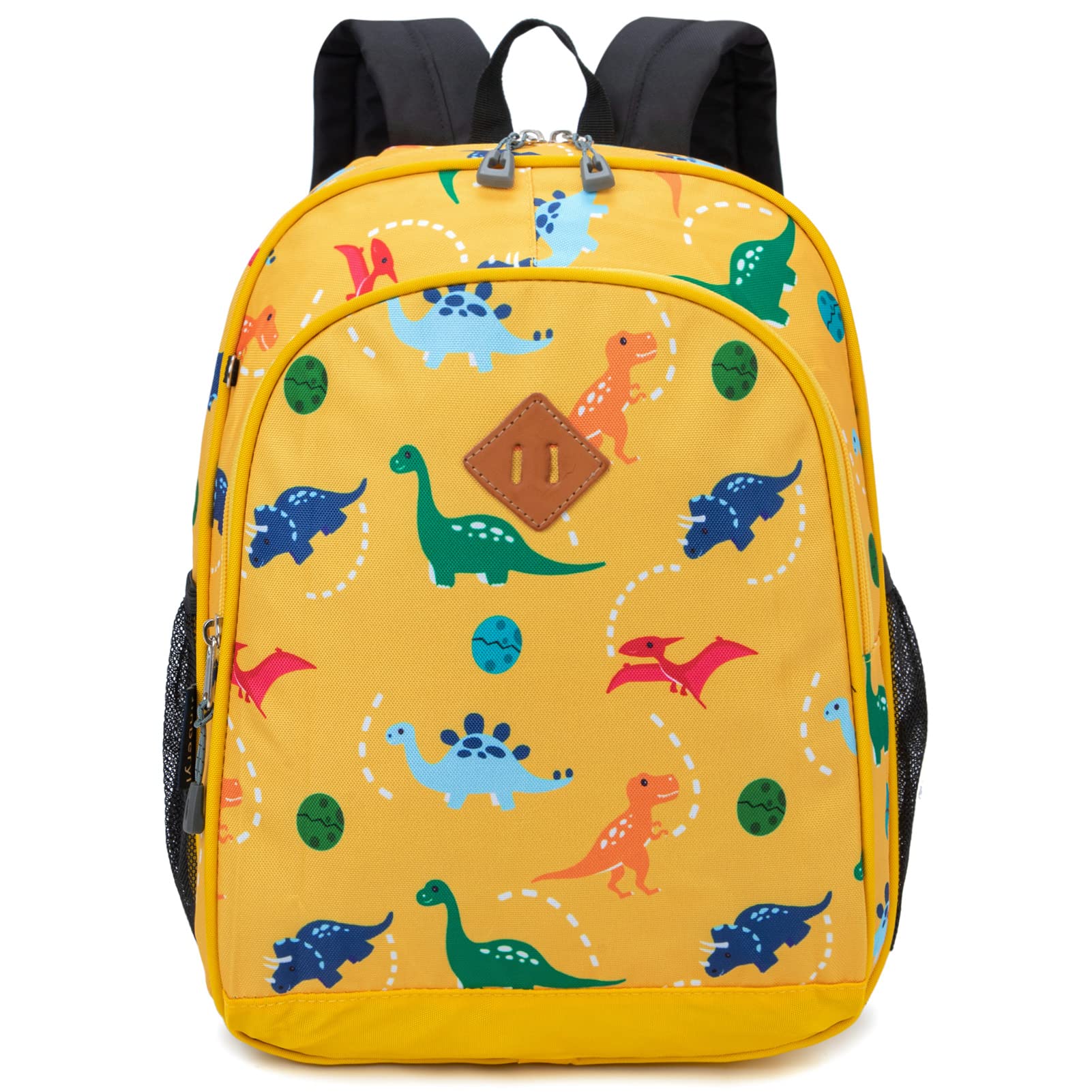 JinBeryl Toddler Backpack for Boys, 12 Inch Kids Dinosaur Backpack for Preschool or Kindergarten, Yellow
