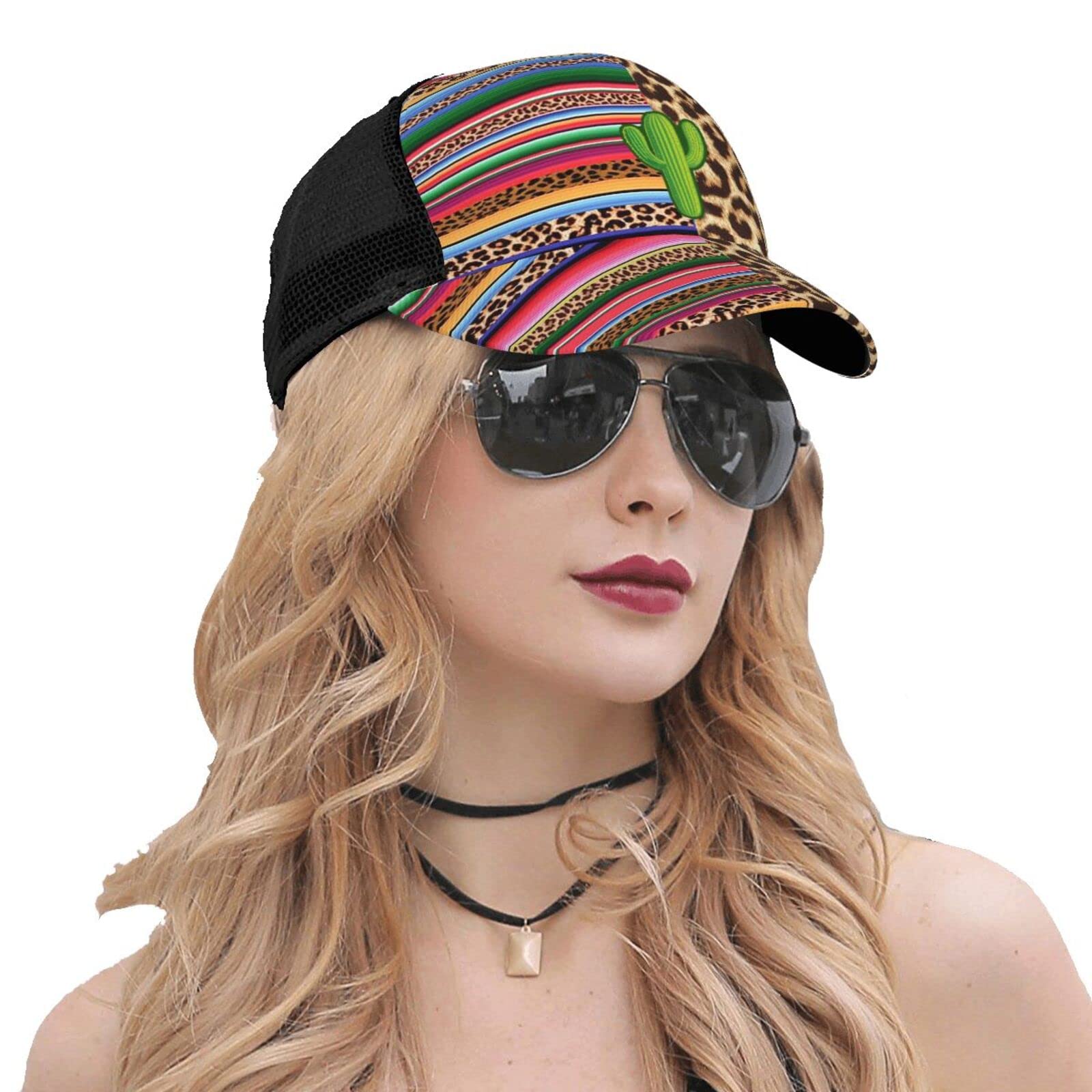 Mowbrou Leopard Print Baseball Cap for Men Women Adjustable Mesh Vented Unisex Trucker Hat Fashion Dad Caps