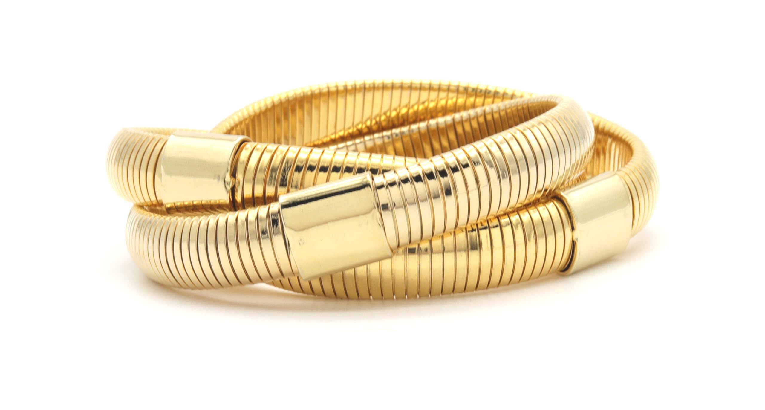Marshal Metal Fashion Bracelet Omega Stretch Triple Cobra Bracelet (10mm x3) (Gold)