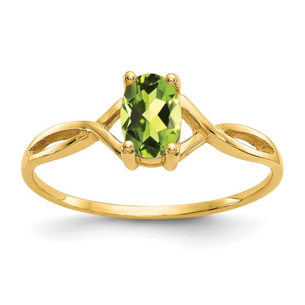 IceCarats 10K Yellow Gold Green Peridot Ring Gemstone Band August Birthstone Jewelry Size 7.00
