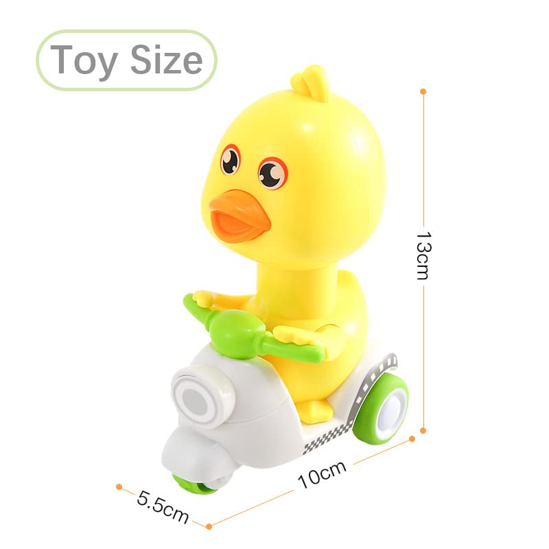 MRSOHRET(2 Pack A Baby Toy Motorcycle That Automatically Moves Forward by Pressing The Duckling's Head,Cute Design, Suitable for Babies Over 2 Years Old