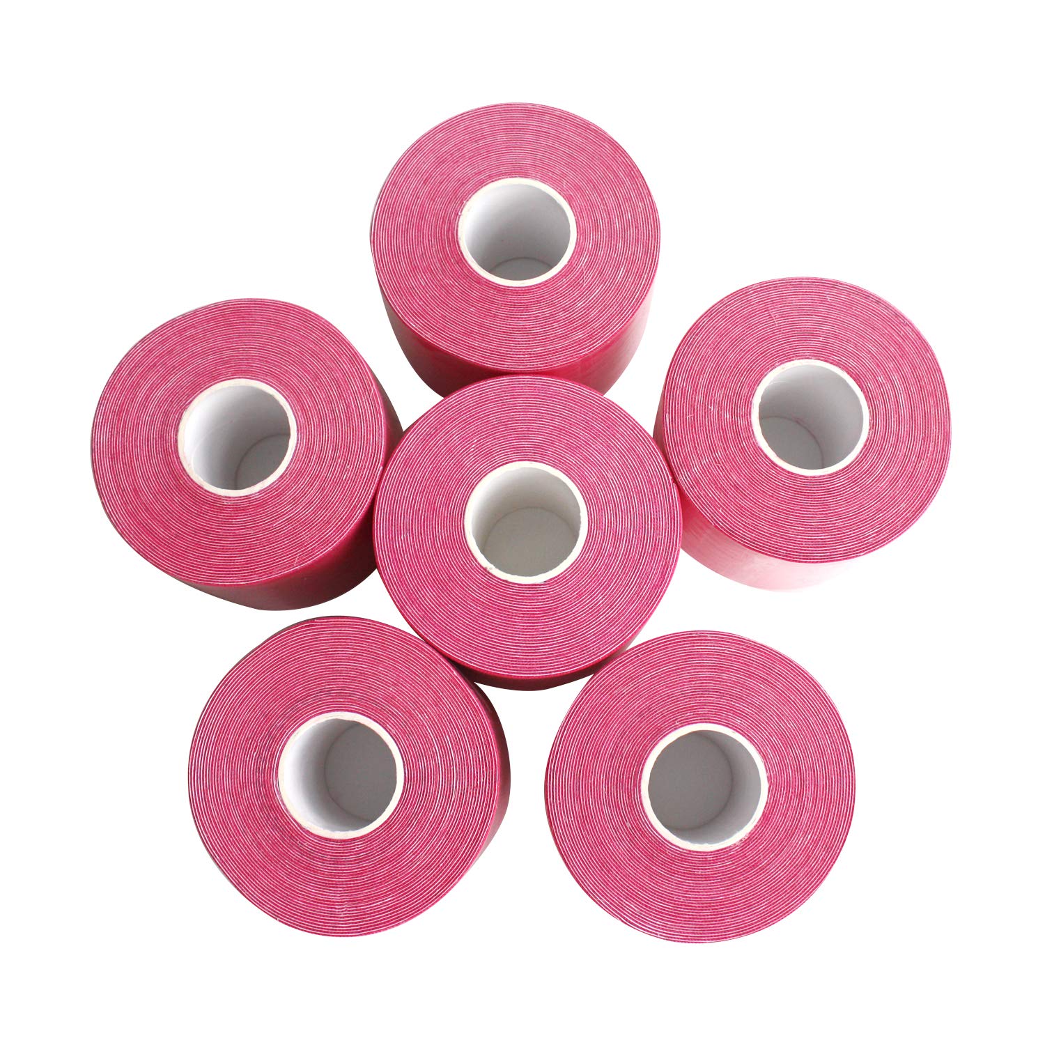 Kinesiology Tape Water Resistant Uncut Sports Tape - 6 Count 2 in x 16.5 ft - Professional Kinesiology Therapeutic Sports Tape,Skin Colored,Latex Free