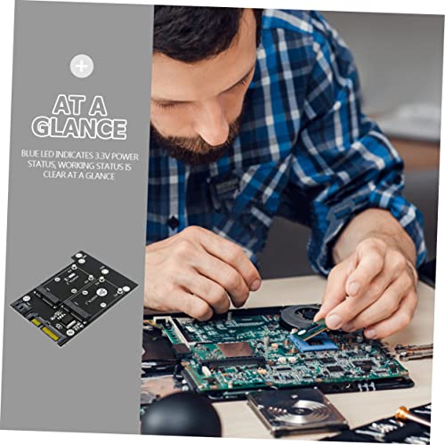SOLUSTRE Dual Accessory Hard Replacement Double Computer Adapter to SSD Converter Iii Card Msata Drive Reader