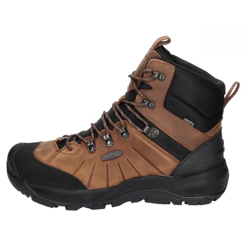 KEEN Men's Revel 4 Mid Height Polar Insulated Waterproof Snow Boots, Dark Earth/Caramel Cafe, 9.5