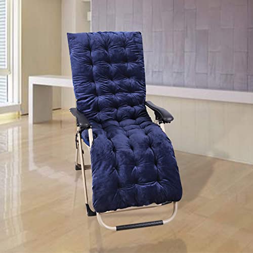 REDCAMP Chaise Lounge Chair Cushion for Patio Furniture, Thicker Soft Comfortable Zero Gravity Chair Pad for Outdoor Indoor Home Office, Blue 65"x21"