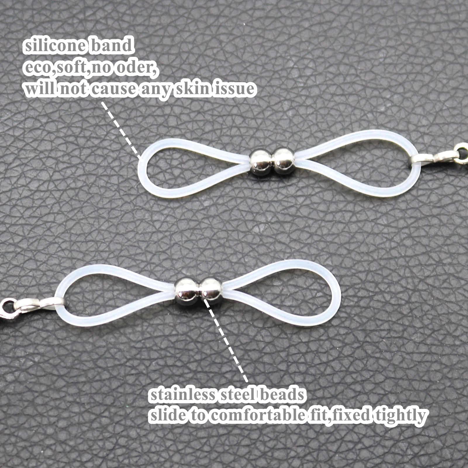 Mimimelon Non Piercing Nipple Jewelry Choker Heart Faux Nipple Piercing Chain Adjustable Nipple Rings-red