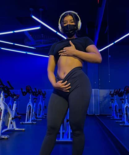 Olmlmt Workout Leggings for Women High Waisted Butt Lifting Gym Seamless Scrunch Yoga Pants(O706-Dark Grey-M)