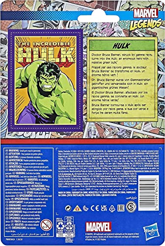 Marvel Hasbro Legends Series 3.75-inch Retro 375 Collection Hulk Action Figure Toy, Green