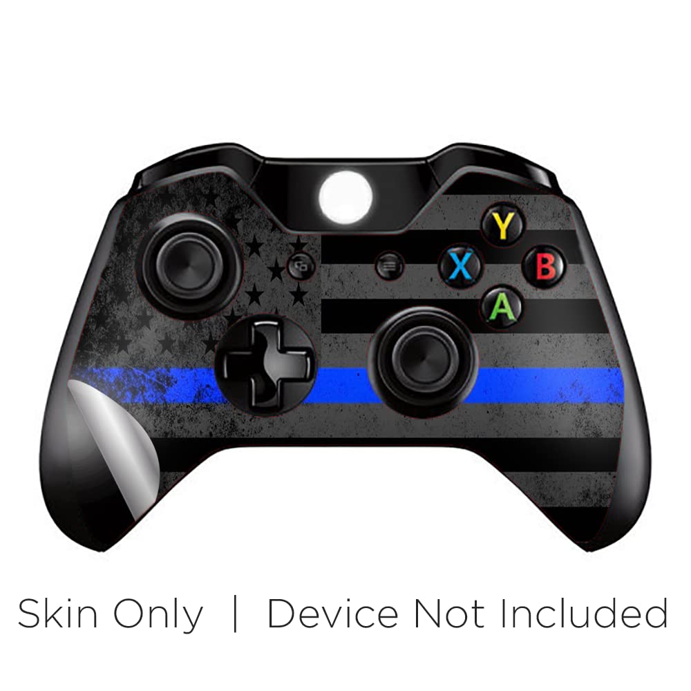 It's A Skin Skins Vinyl Decal Wrap Compatible with Xbox One S Controller | Skins Stickers Cover | Thin Blue Line Distressed Dark Flag