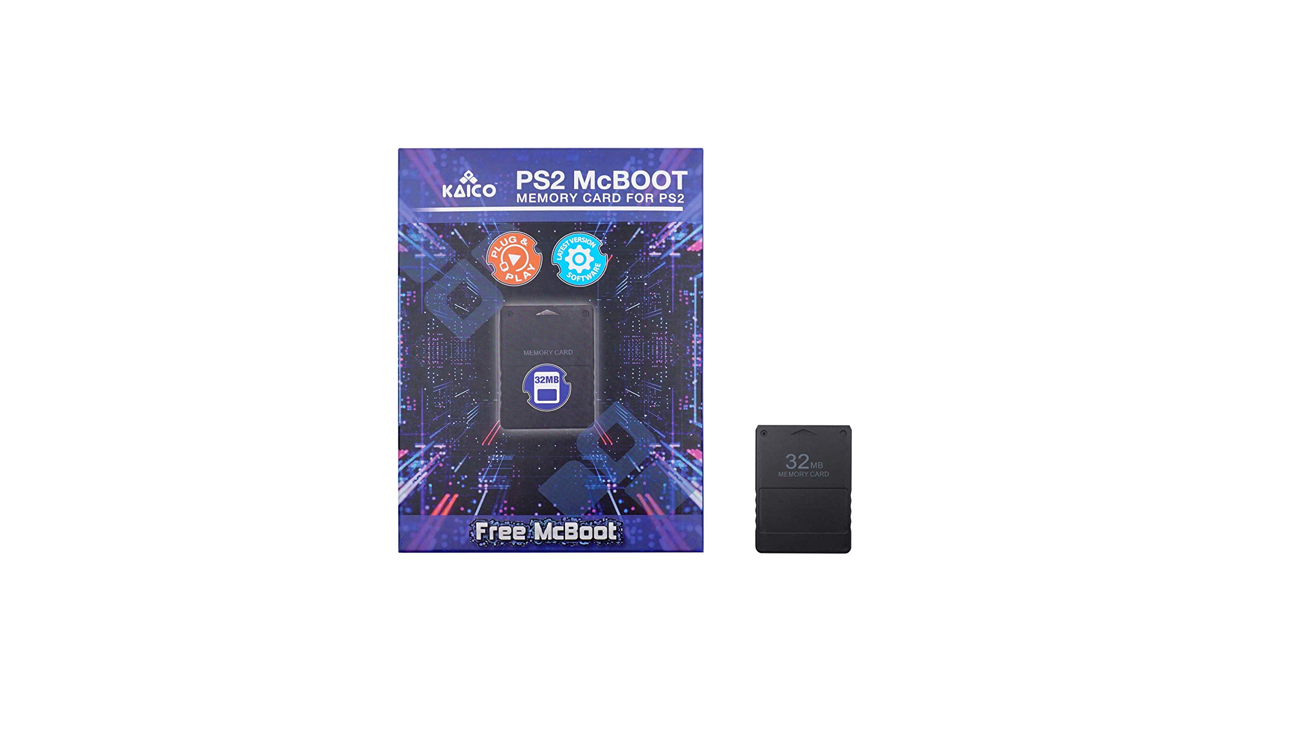 Kaico Free Mcboot 32MB PS2 Memory Card Running FMCB PS2 Mcboot 1.966 for Sony Playstation 2 - FMCB Free Mcboot Your PS2 - Plug and Play - Playstation 2 CFW McBoot 1.966