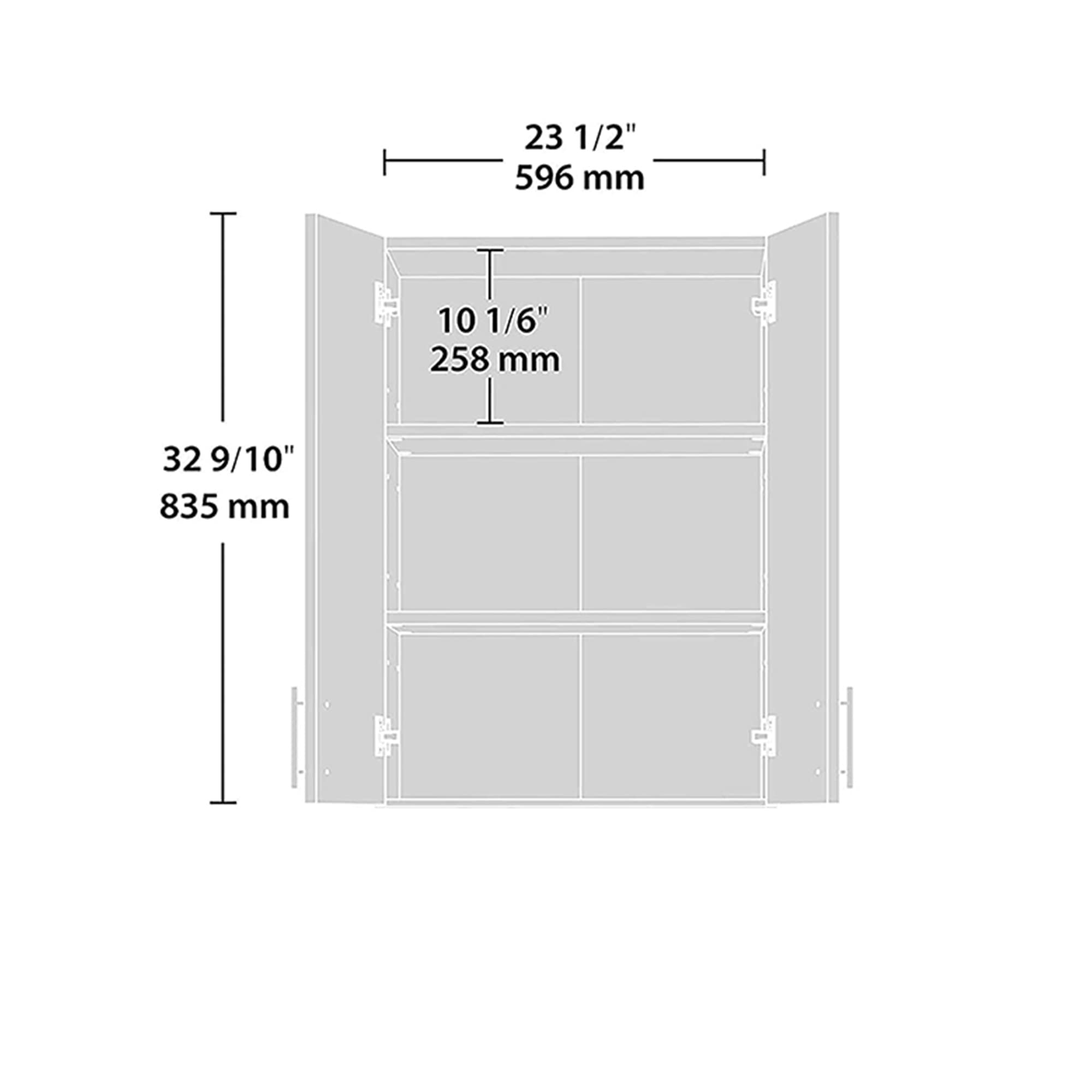 JPND 24 x 33 Inch Wall Cabinet set of 1, Kitchen Wall Mounted Wooden Storage Cabinet, Double Door Cabinet with Soft Close, Metal Handle, Adjustable Shelf, for Kitchen, Garage, Laundry, Bathroom, White