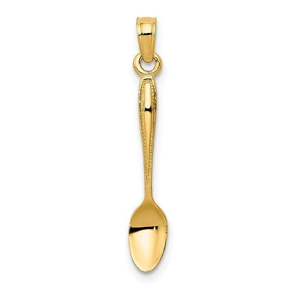 IceCarats 14K Yellow Gold Table Spoon Necklace Charm Pendant 27mm x 5mm Only
