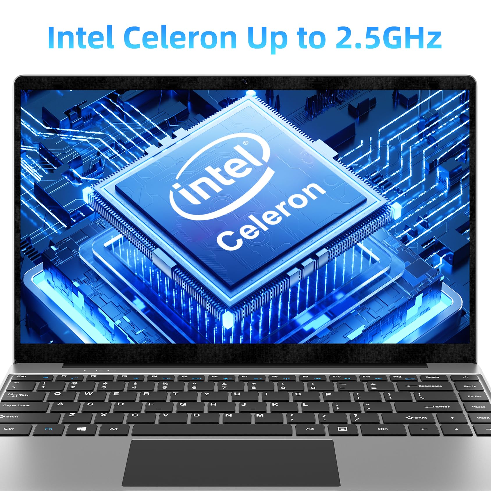 jumper Laptop, 12GB LPDDR4 256GB SSD and Expandable 256GB TF Card Expansion, Quad-Core Intel Celeron CPU(Up to 2.5GHz), 14" 1080P FHD Display, Laptops Computer with 2.4G/5G WiFi, Dual Speakers.