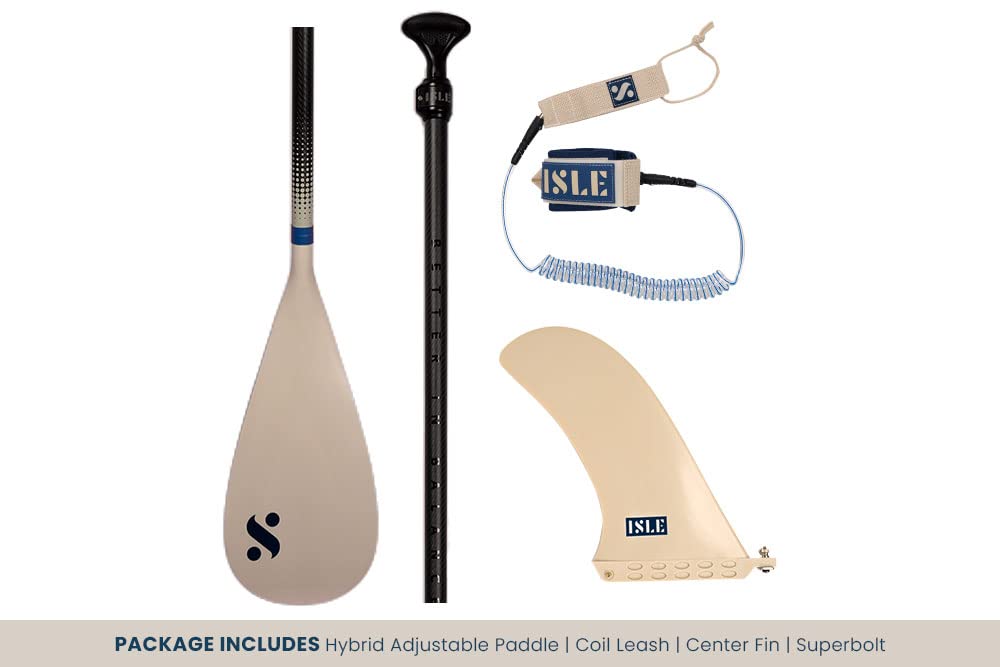 ISLE Versa Rigid Stand Up Paddle Board & SUP Bundle Accessory Pack — Hard Board Lightweight Epoxy SUP — 215 Pound Capacity, 10’5” Long x 32" Wide x 4.5” Thick, Green