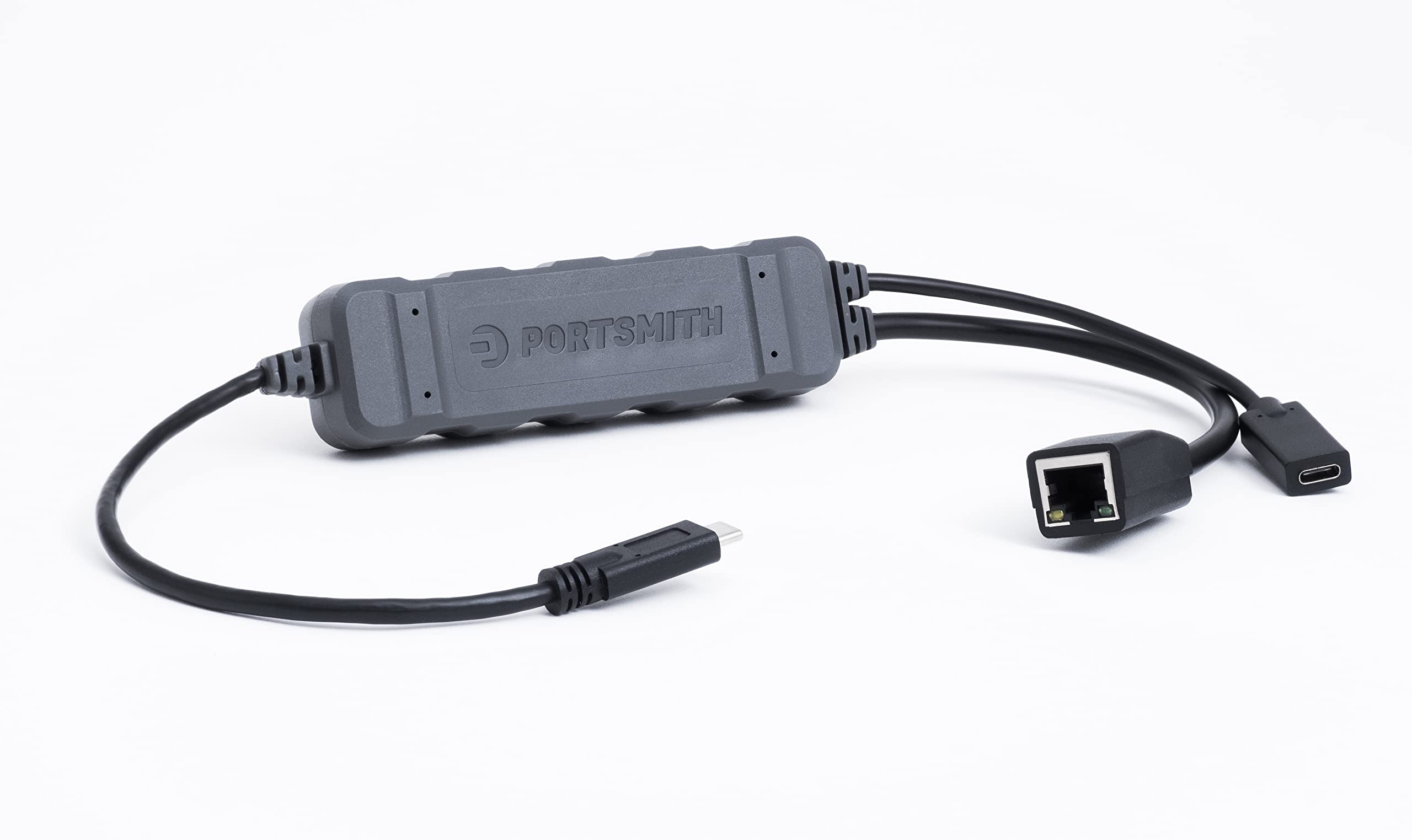 Weather Resistant USB-C to Ethernet Adapter with 5V Power Pass Through: Portsmith PSPA1C1GE-R