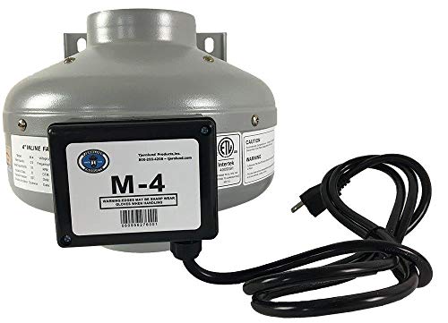Tjernlund M-4 Metal Inline Duct Fan, 200 CFM, 4"