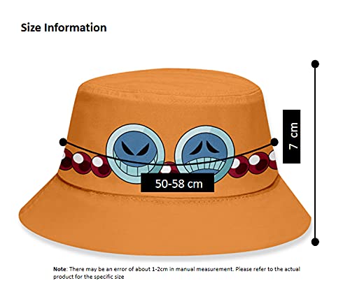 Pure Pang Anime Cosplay Fishman Hat Outdoor Sun Protection Cosplay Summer Bucket Hat for Mens Womens(Ace,OneSize)