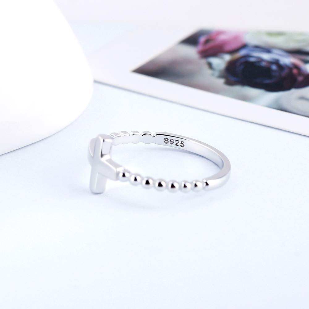LGSY 925 Sterling Silver Cross Rings Size 6-10 for Women