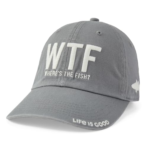 Life is Good. Where's The Fish Chill Cap, Slate Gray