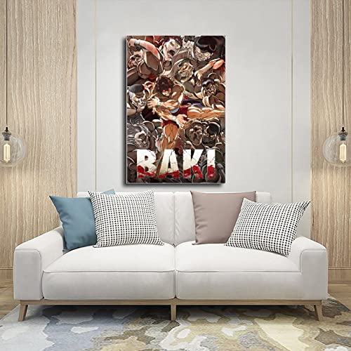 YYUU Gurappura Baki Poster Baki Hanma Poster Baki Poster (18) Canvas Poster Posters for Room Aesthetic Art Poster Print Poster 12x18inch(30x45cm) Unframe-style