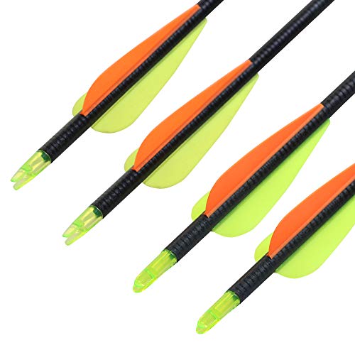 IRQ 32inch Fiberglass Arrows Targeting Practice Adjustable Nocks Screw in Replaceable Arrow Tips for Compound Recurve Bow