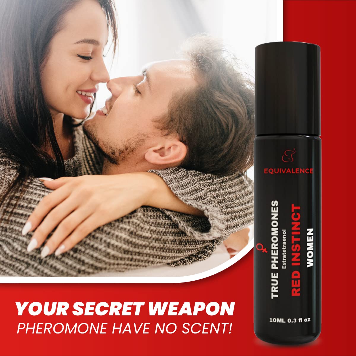 True Power Pheromones (Pure Estratetraenol) Red Instinct Women- Potent Pheromone Formulation- Botlle 0.3fl oz Roll-oN (Pheromones For Women)