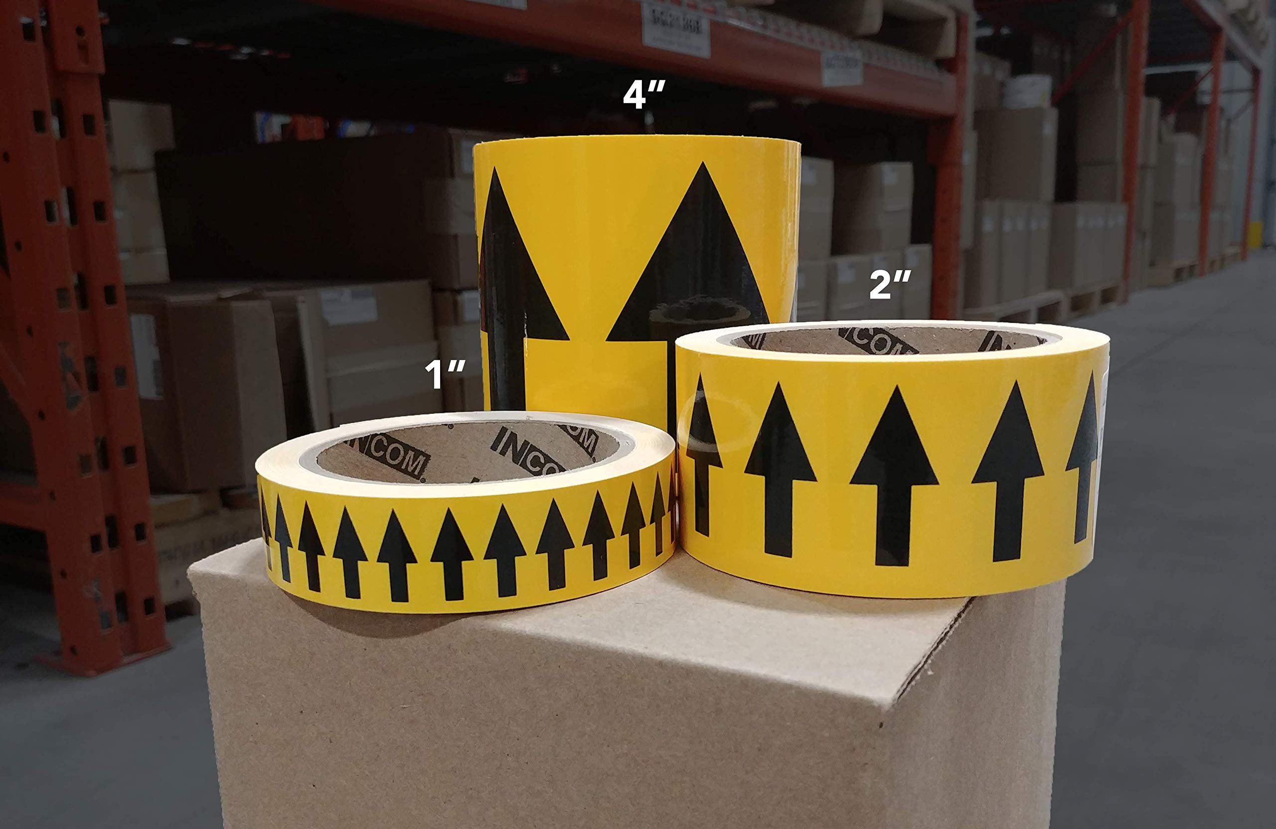 Incom Manufacturing: Directional Flow Arrow Pipe Marking Tape, 4" x 108', White/Purple