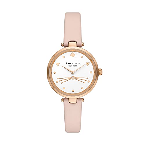 kate spade new york Women's Holland Quartz Watch with Leather Strap, Pink, 12 (Model: KSW9049)