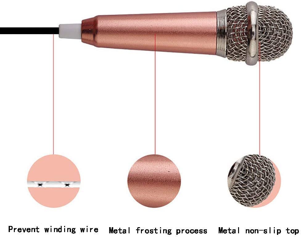 Mini Microphone Tiny Microphone Karaoke Tiny Portable Vocal and Recording for Mobile Phone Laptop Notebook Apple iPhone Samsung Android(2psc Blue Pink)