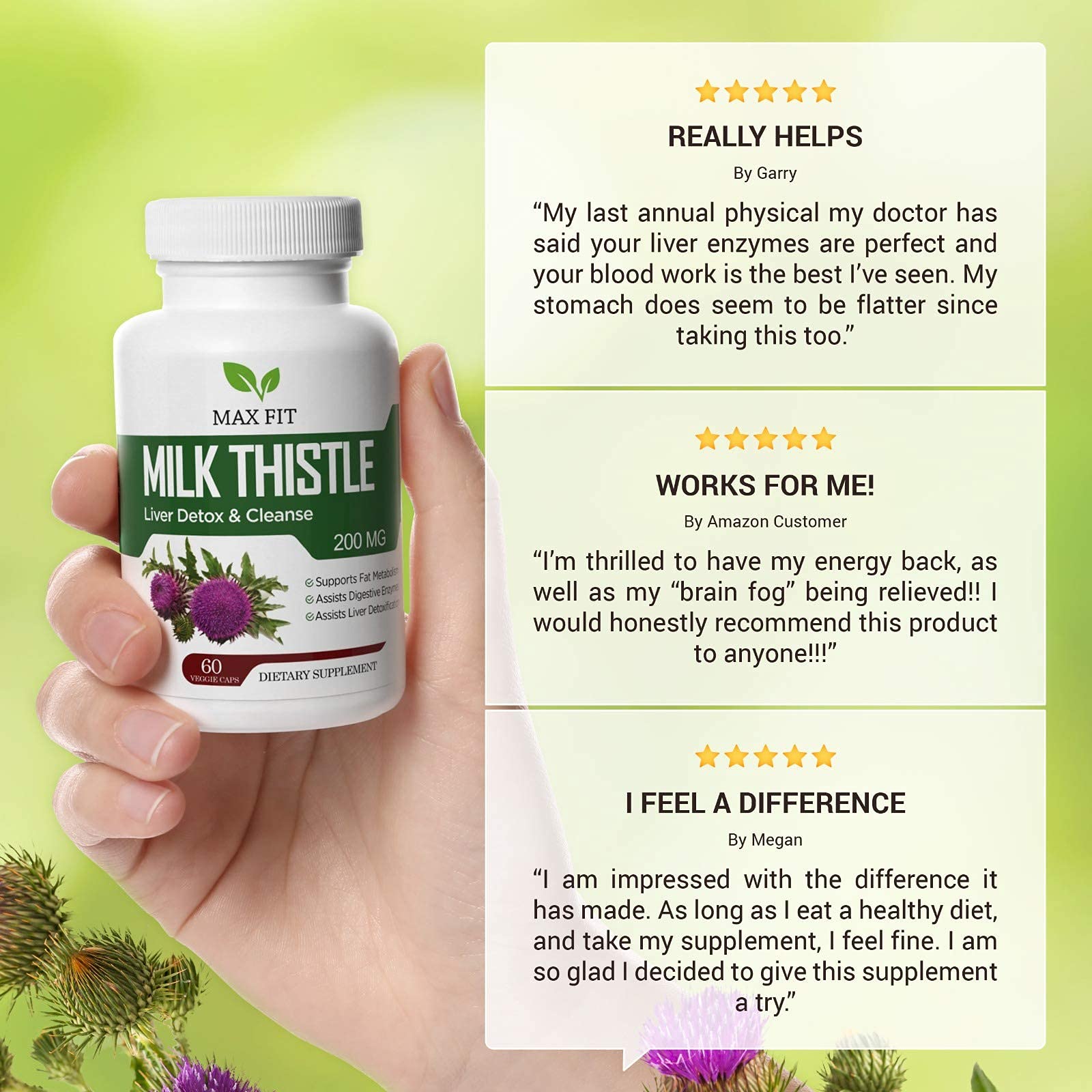 Liver Cleanse Supplement - Milk Thistle Extract Capsules - Natural 24 Potent Herbs: Formula - Promote Healthy Liver Function, All-in-One Liver Repair & Regeneration