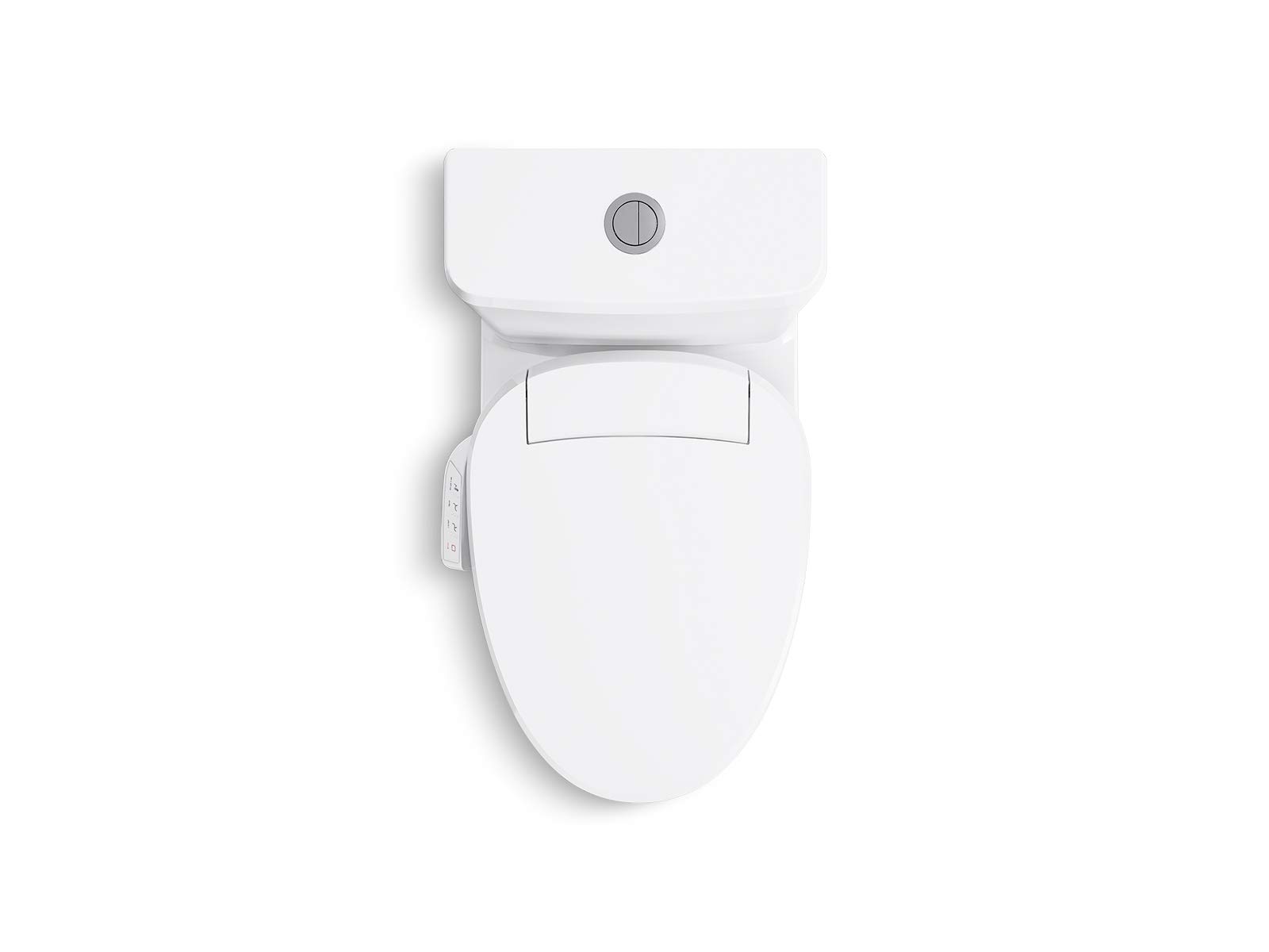 KOHLER Reach Up 1 PC Dual Flush Toilet, Skirted, K-23188-HC-0, Hide Cords and Supply Lines