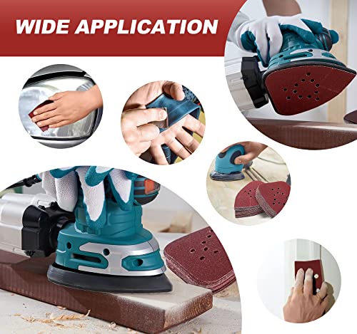 S SATC Mouse Detail Sander Sandpaper 50 PCS Mouse Sanding Pads 12 Hole Mouse Sandpaper Assorted 60/80/120/150/220 Grits