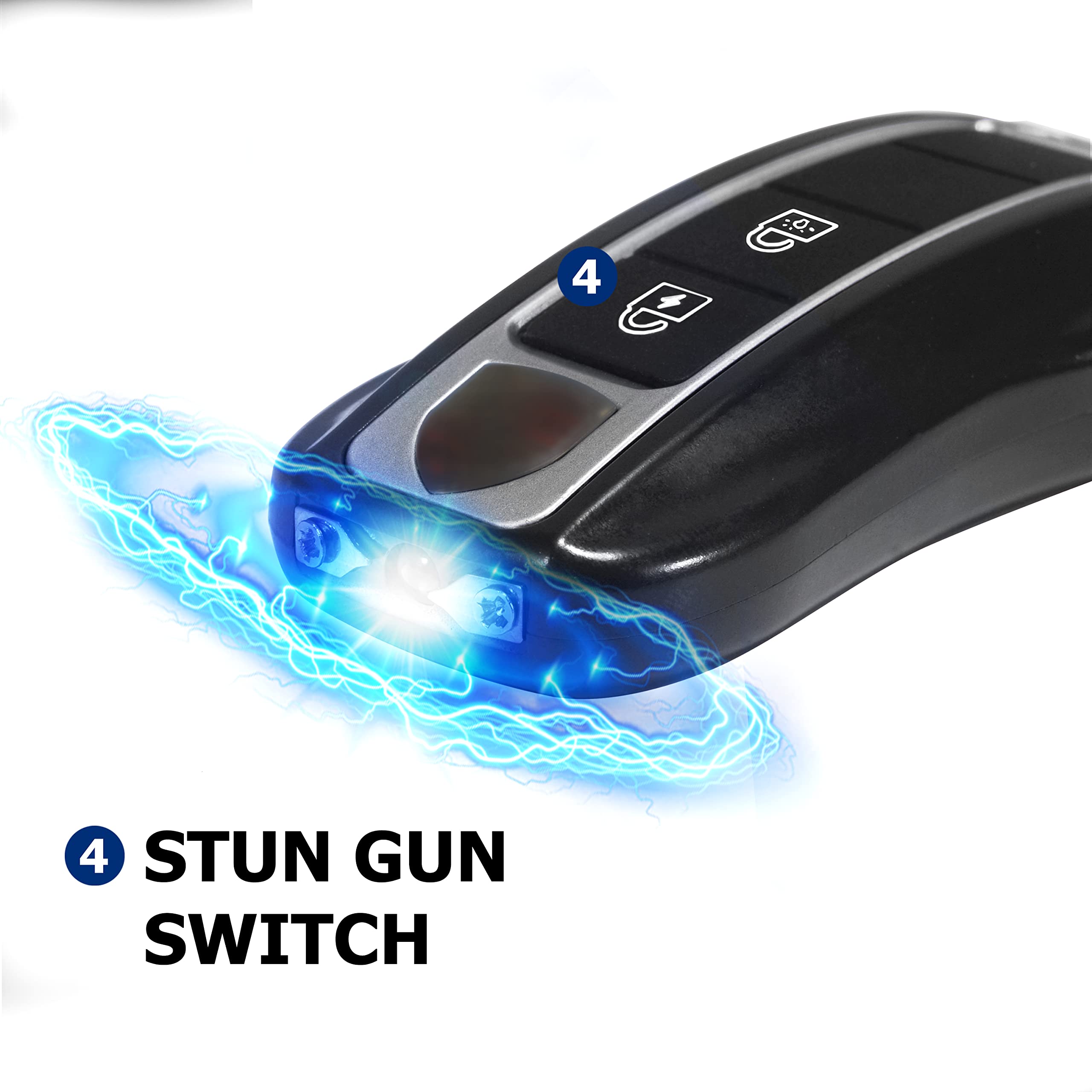 Mini Stun Gun with LED Flashlight and Wrist Strap β Unique Key fob Design (Black)