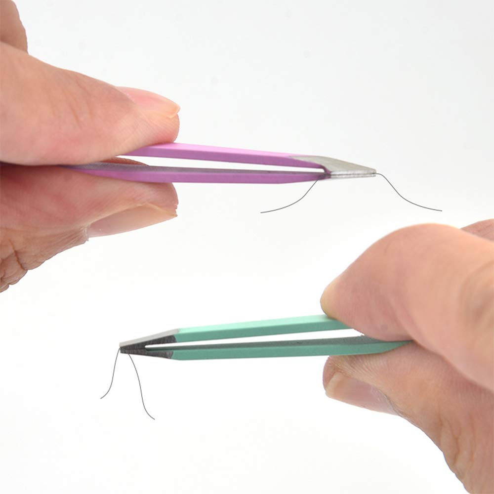 JEPOZRA Tweezers Set 5pcs-Professional Stainless Steel Tweezers with Curved Scissors, Slant, Angled and Pointed tweezers, for Eyebrows, Splinter & Ingrown Hair Removal