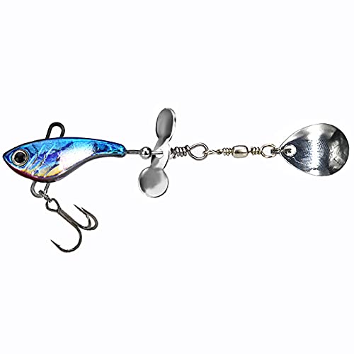Madi Kay Designs Fishing Gear 4色复合旋转亮片铅鱼 8.8cm 11g鱼型铅头钩