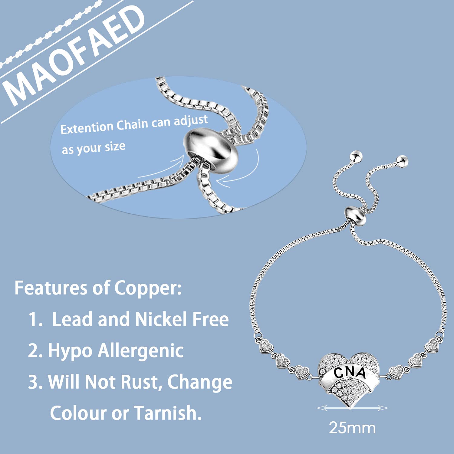 MAOFAED CNA Gift Certified Nurse Assistant Gift CNA Thank You Gift Nursing School Gift Medical Student Gift (CNA copper br silver)