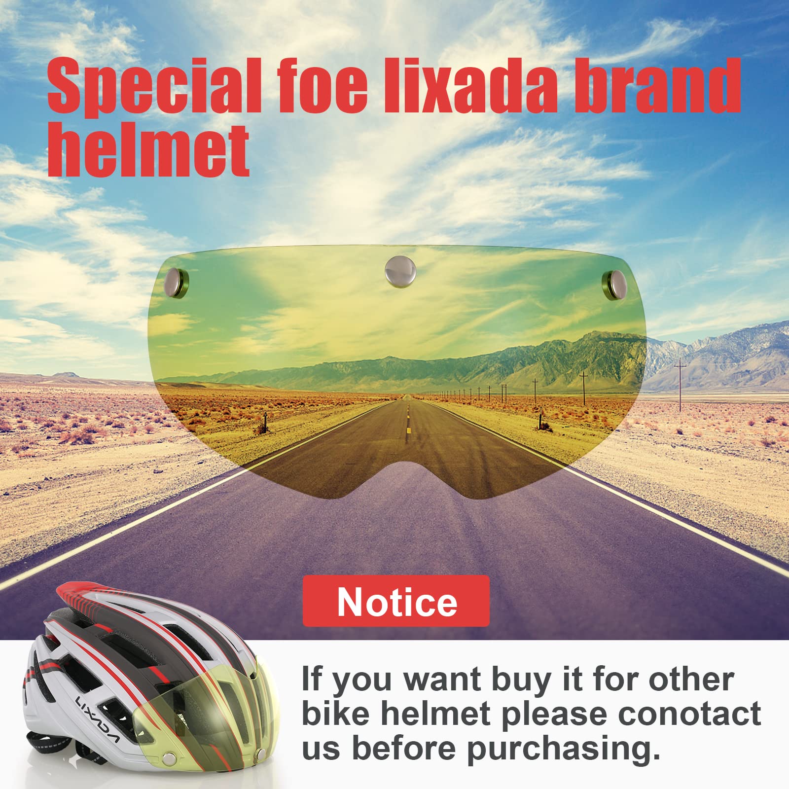 LIXADA Detachable Magnetic Bike Helmet Goggles Visor Removable Sun Visor Shield Cycling Bicycle Helmet