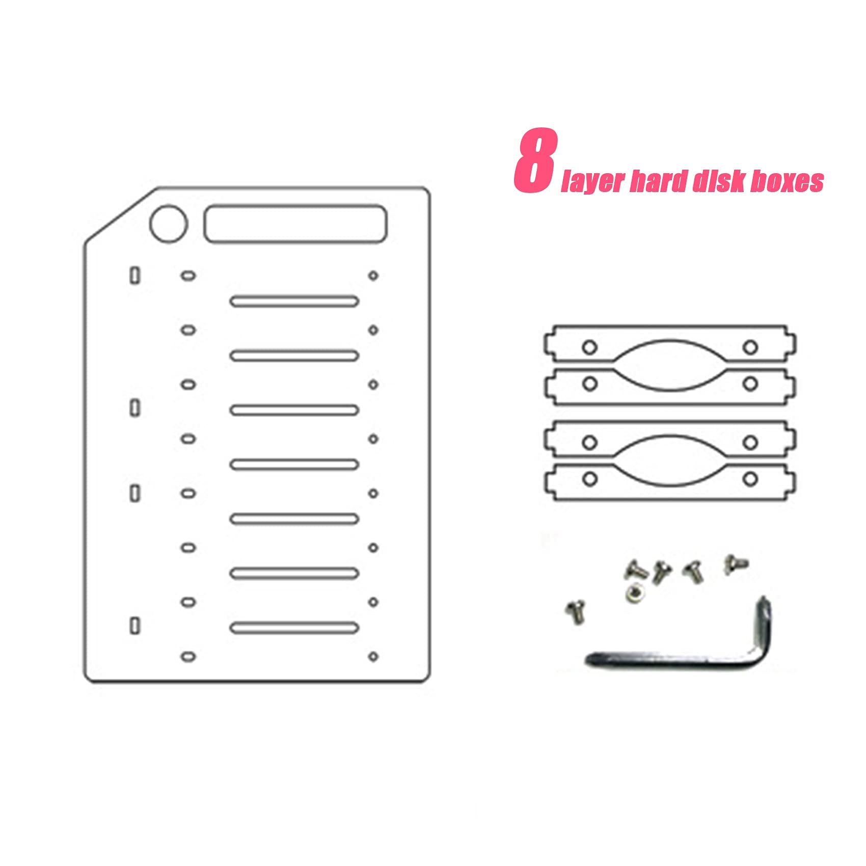Jaquiain 3.5 Inch HDD Hard Drive Cage 8X3.5 Inch HDD Cage DIY Case for BTC Mining Computer Storage Expansion