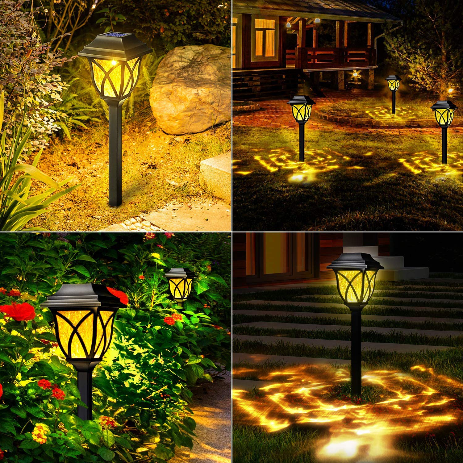 LazyBuddy Solar Pathway Light, Solar Lights Outdoor Decorative, LED Auto On/Off Christmas Landscape Lighting Spike Mounted Garden Stake Light for Path, Walkway, Lawn, Yard (12 Pack)